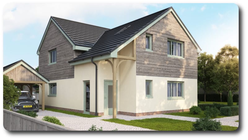 New Modular Timber Frame House in Chapel Row, Berkshire