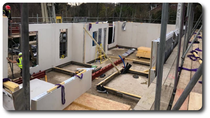 Ground Floor Modular Timber Frame Panels Installed in New Build Home